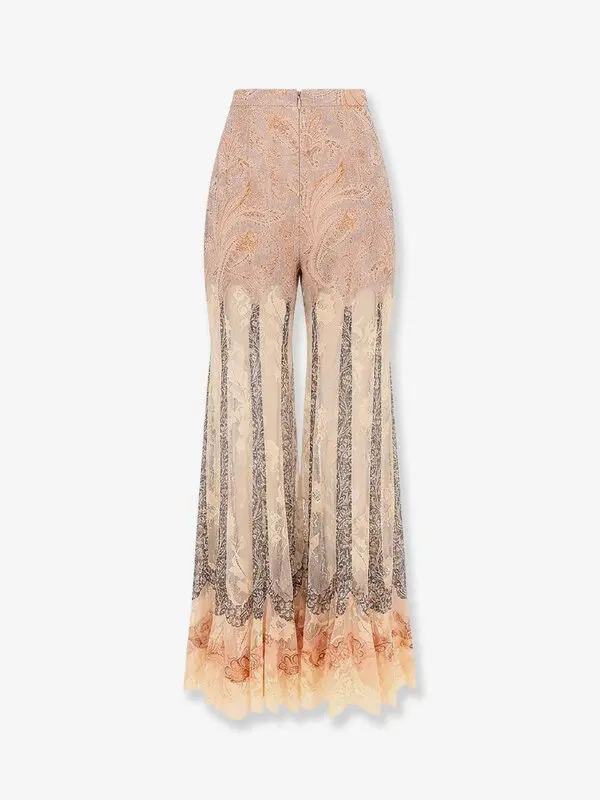 Zimmermann Valiant Panelled Flare Silk Trousers