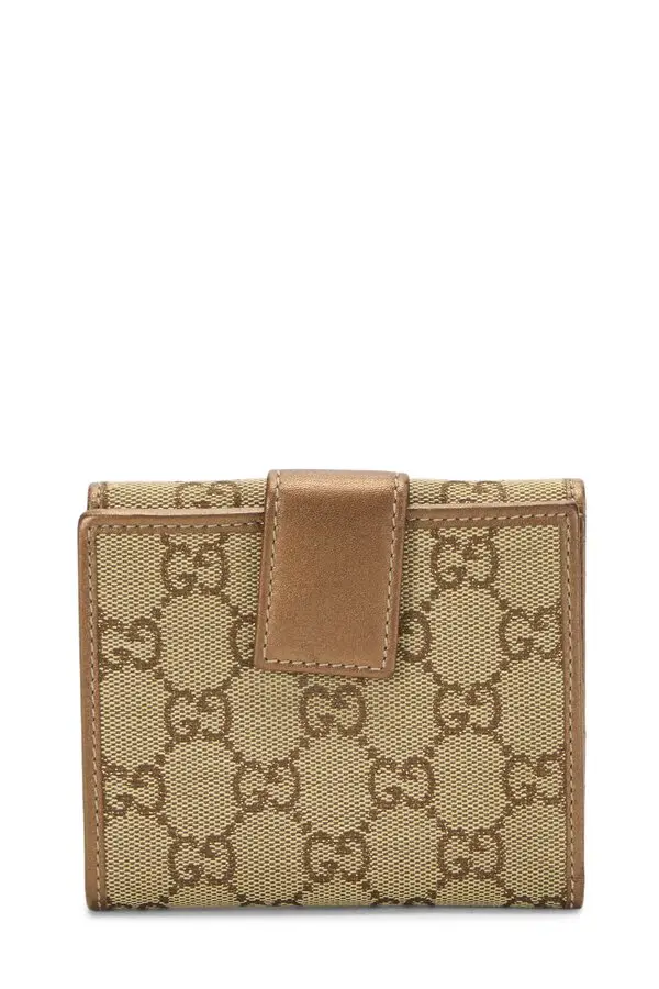 Gucci Gold Original Gg Lurex Lovely Heart Continental Wallet