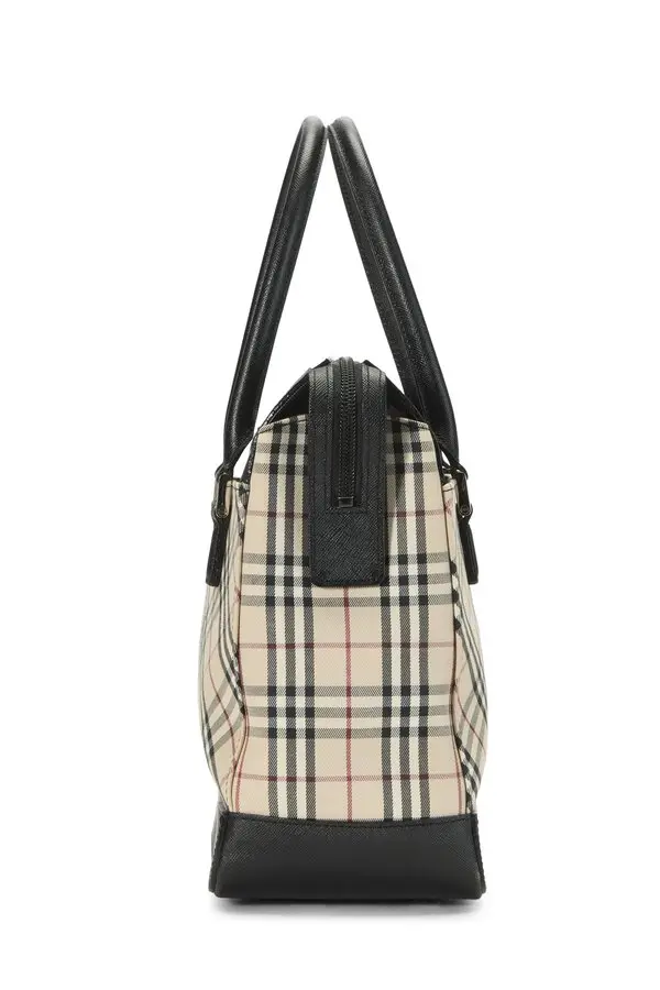 Burberry House Check Jacquard Handbag - Black