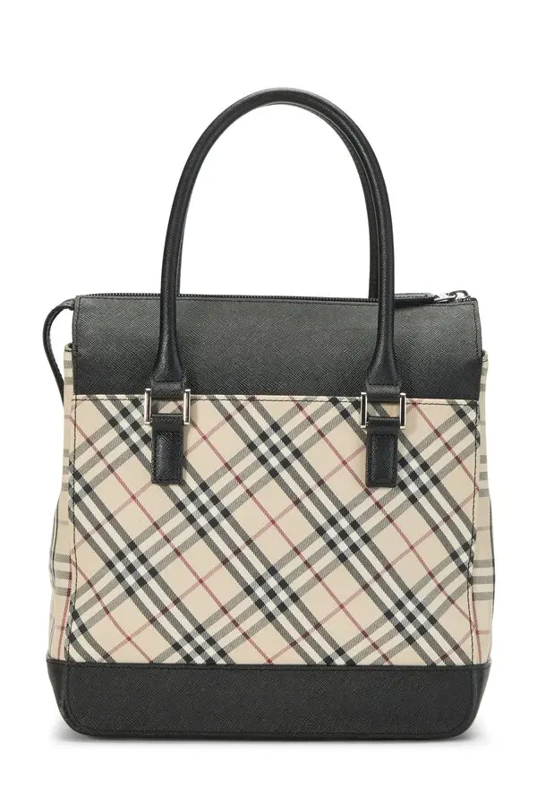 Burberry House Check Jacquard Handbag - Black