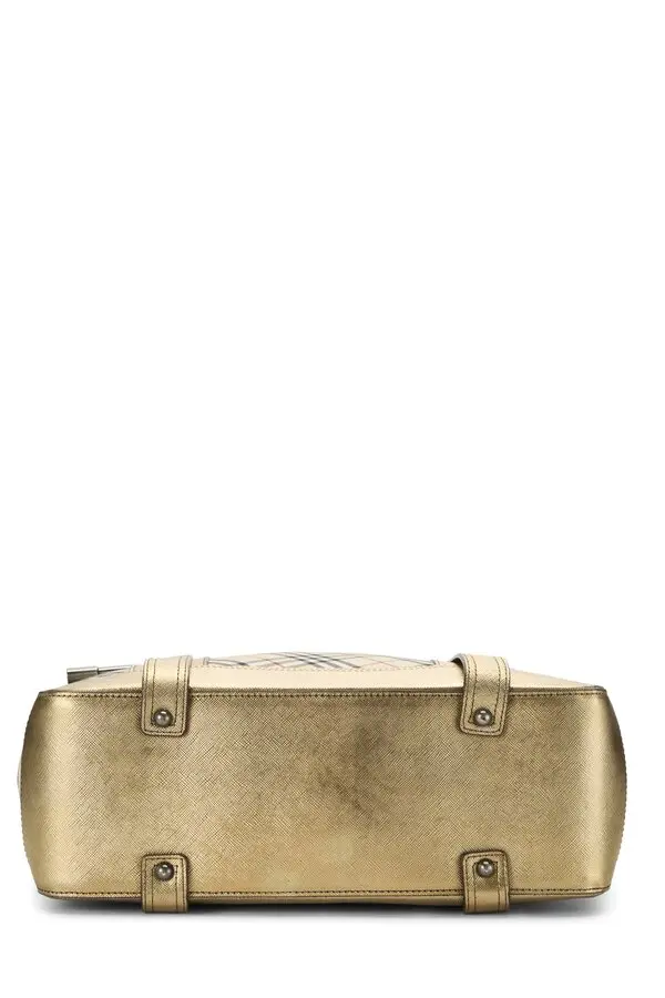Burberry Jacquard House Check Zip Tote - Beige