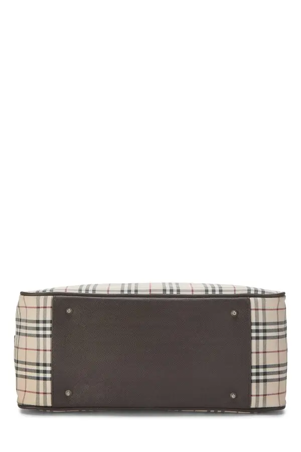 Burberry Jacquard Check Bowler Handbag - Beige
