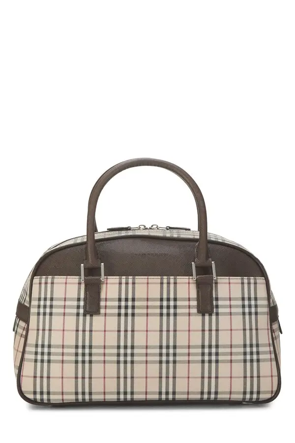 Burberry Jacquard Check Bowler Handbag - Brown
