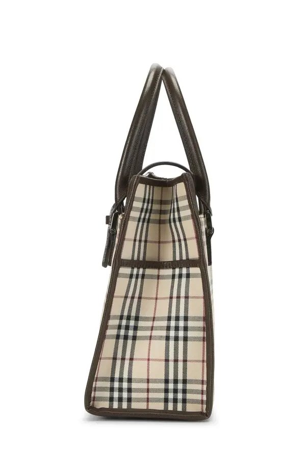 Burberry Jacquard Buckle Handbag - Brown