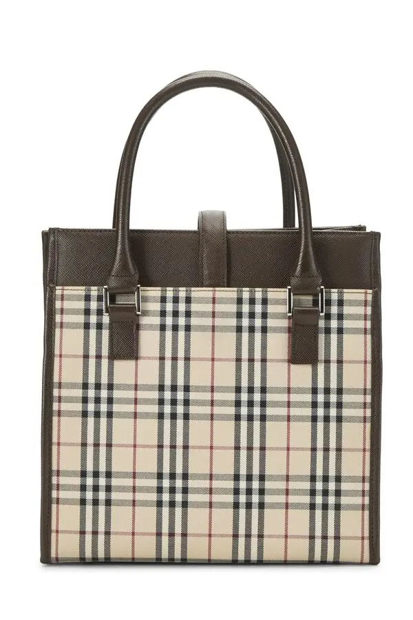 Burberry Jacquard Buckle Handbag - Brown