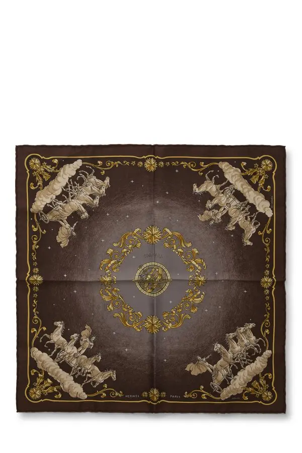 Hermès Multicolor 'cosmos' Silk Pocket Square - Brown