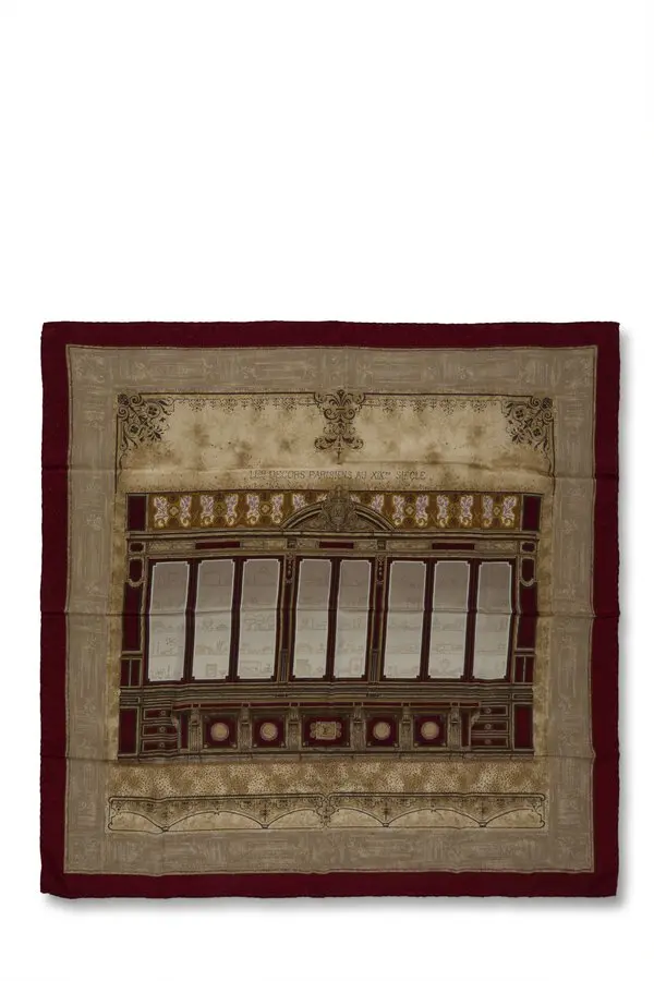LOUIS VUITTON Multicolor 'les Decors Parisiens Au Xix Siecle' Silk Scarf