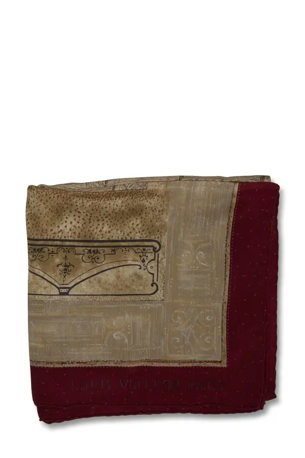 LOUIS VUITTON Multicolor 'les Decors Parisiens Au Xix Siecle' Silk Scarf