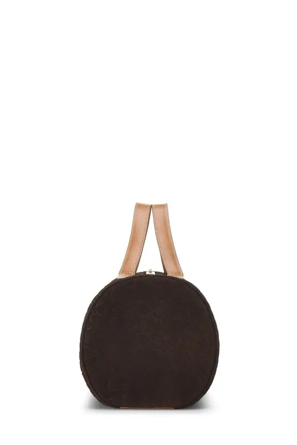 Celine Embossed Suede Barrel Handbag