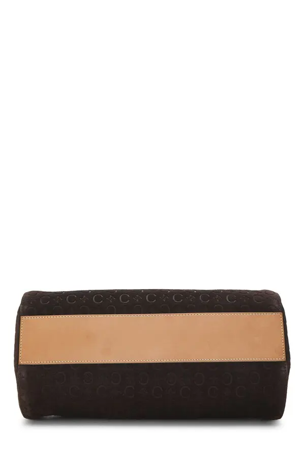 Celine Embossed Suede Barrel Handbag
