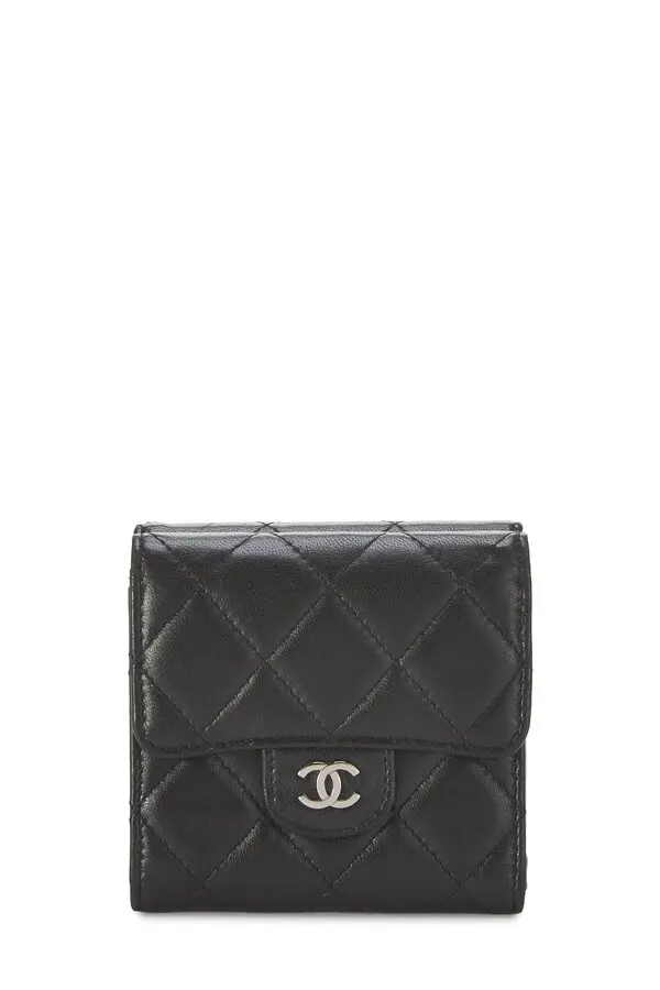 Chanel Lambskin Double Classic Flap Compact Wallet