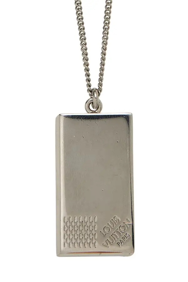 LOUIS VUITTON Collier Plaque Damier Necklace