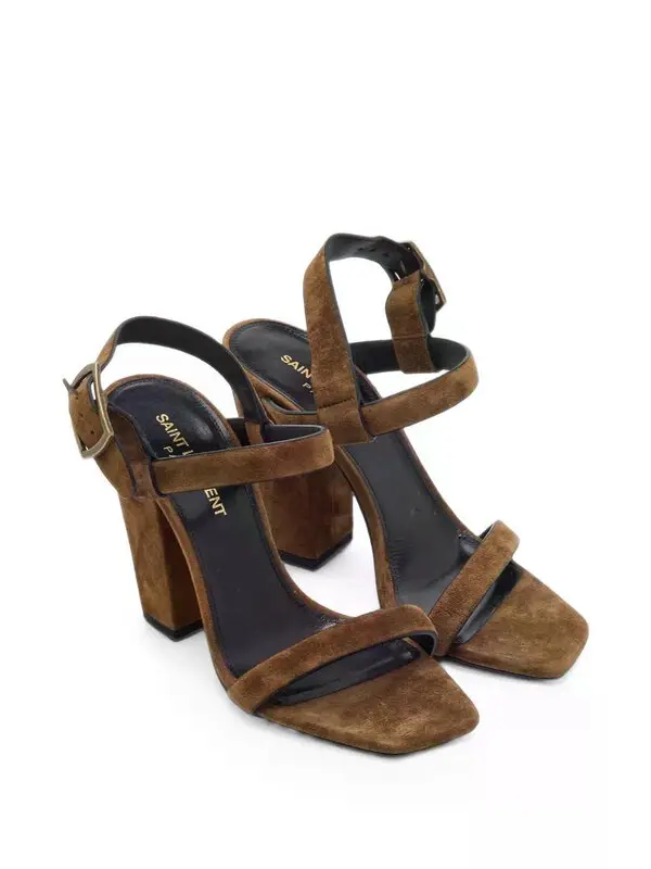 Saint Laurent Suede Ankle Strap Sandals
