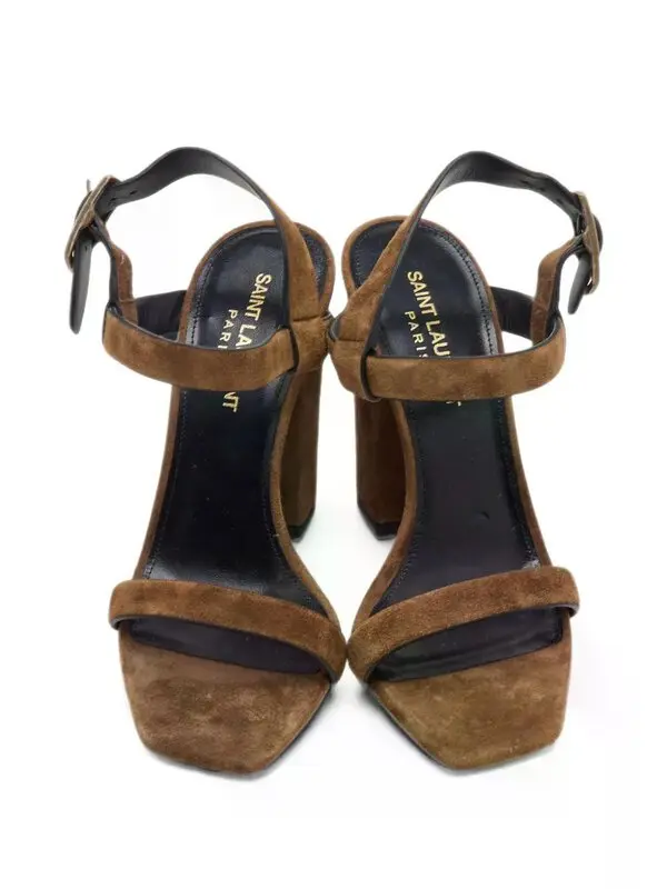 Saint Laurent Suede Ankle Strap Sandals