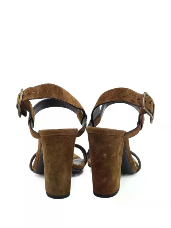Saint Laurent Suede Ankle Strap Sandals