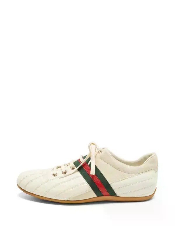 Gucci Web Stripe Detail Sneakers - White