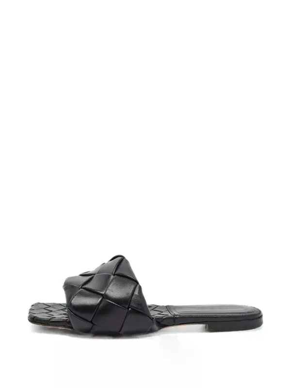 Bottega Veneta Lido Intrecciato Sandals - Black