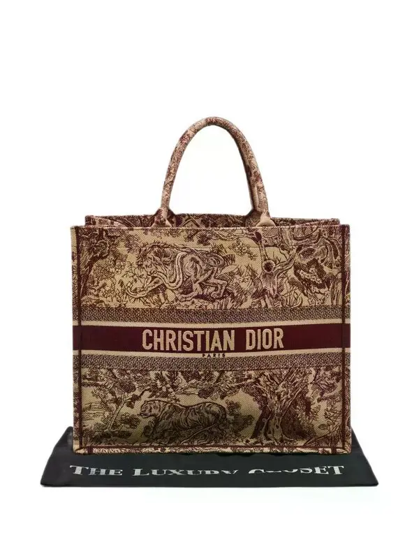 Dior Toile De Jouy Canvas Tote Bag - Neutrals