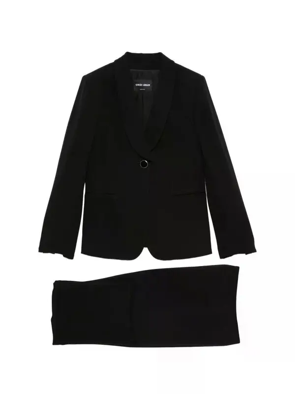 Giorgio Armani Single-breasted Shawl-lapel Suit - Black