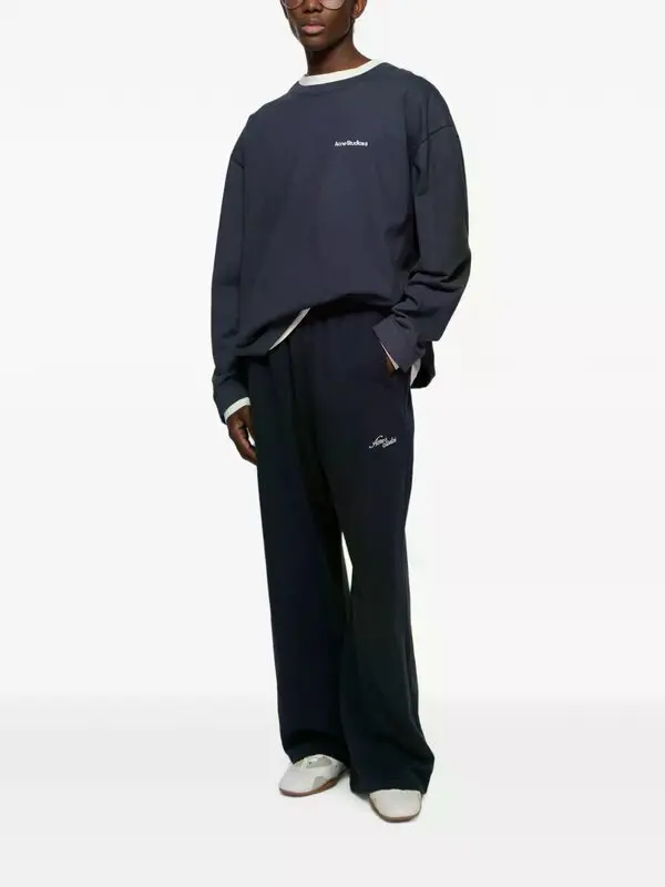 Acne Studios Layered Logo Print Sweatshirt - Blue