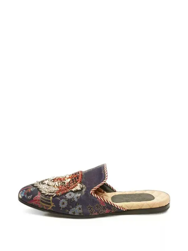 Gucci Princetown Embellished Mules - Blue