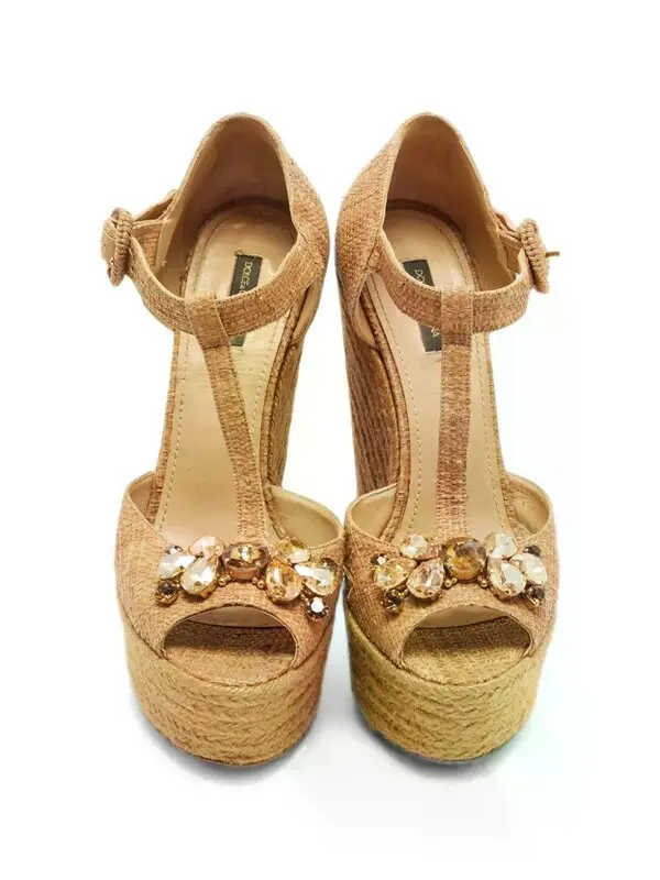 Dolce & Gabbana Crystal-embellished Wedge Pumps