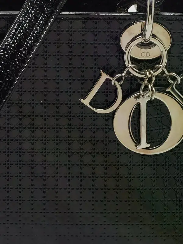 Dior 2016 Medium Lady Microcannage Tote Bag - Black