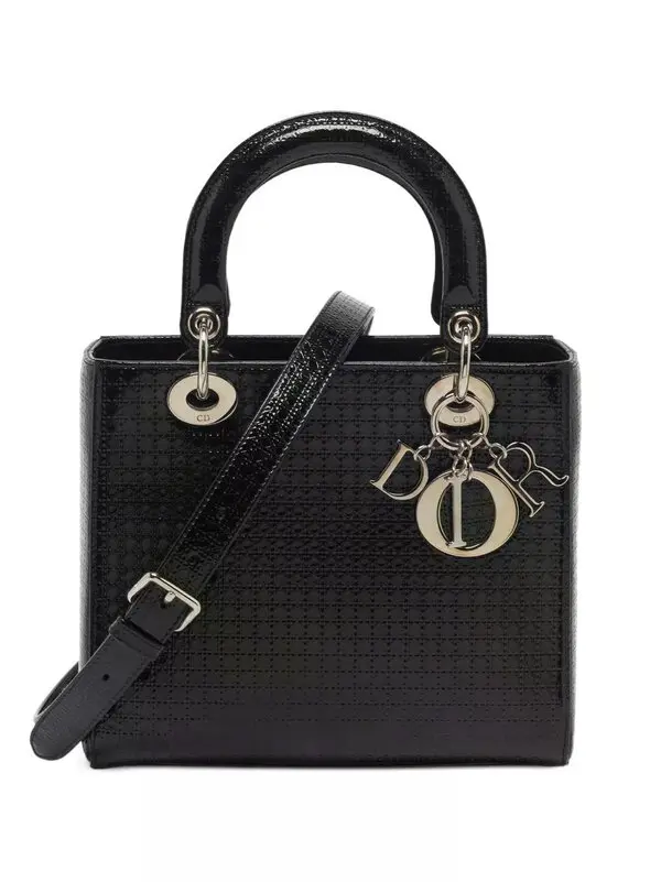 Dior 2016 Medium Lady Microcannage Tote Bag - Black
