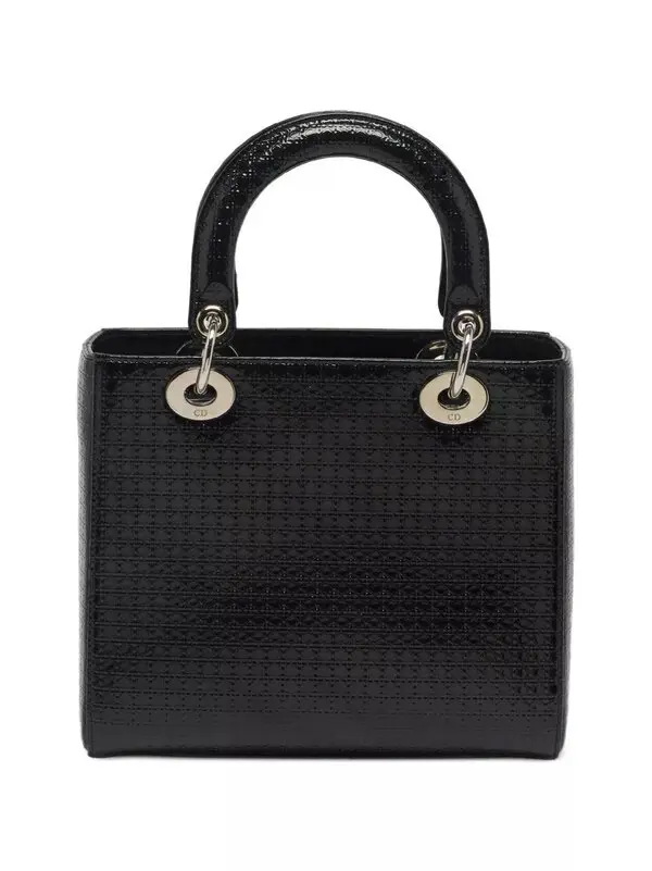 Dior 2016 Medium Lady Microcannage Tote Bag - Black