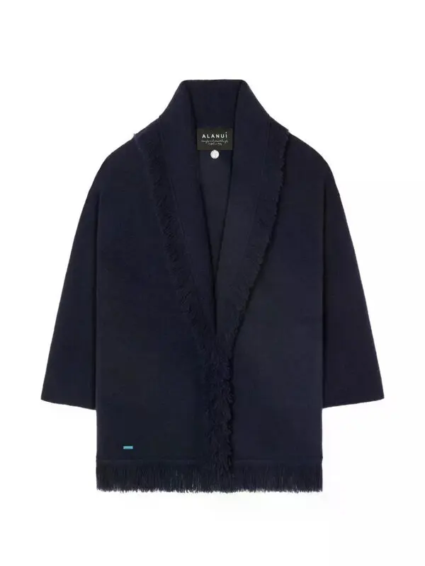 Alanui Shawl Lapel Fringe Cardigan - Blue
