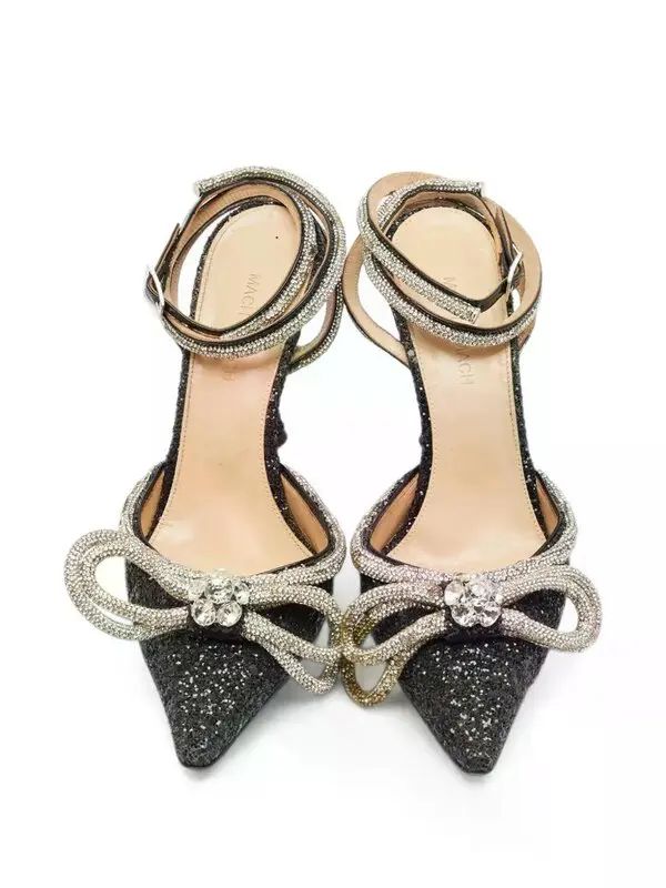Mach & Mach Double Bow Crystal-embellished Pumps