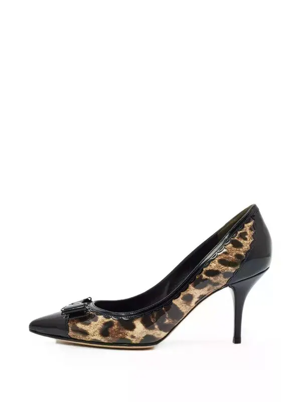 Dolce & Gabbana Leopard-print Bow Detail Stiletto Pumps - Brown