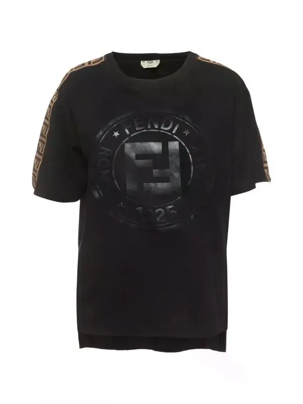 Fendi Logo-appliqué Ff-trim T-shirt