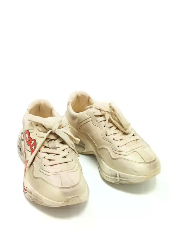 Gucci Rhyton Lace-up Graphic Print Sneakers - Neutrals