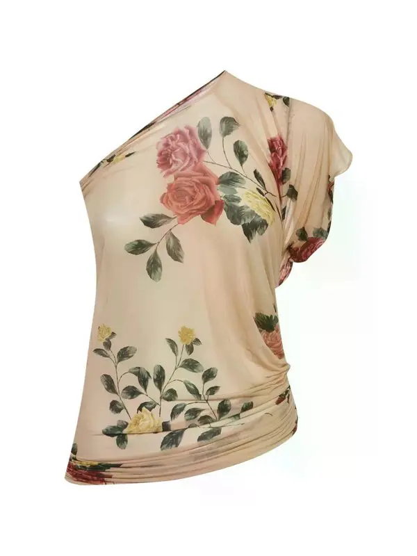 Magda Butrym Floral-print One-shoulder Top