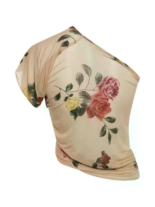 Magda Butrym Floral-print One-shoulder Top