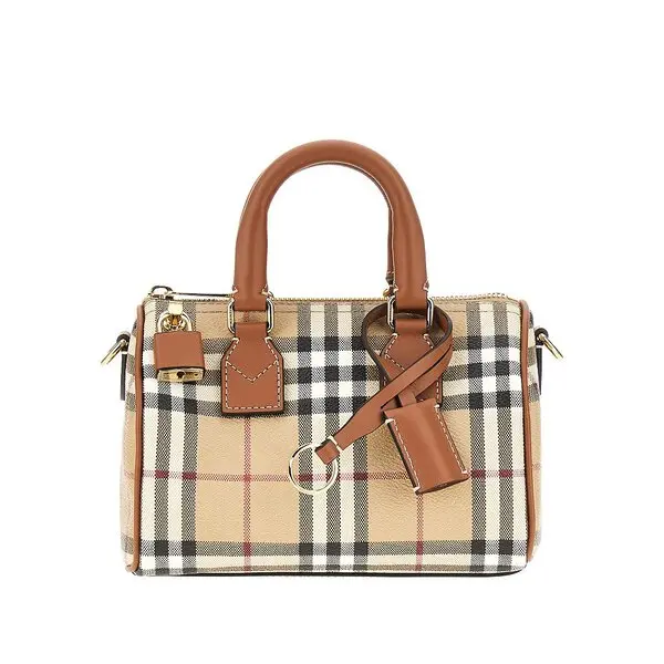 Burberry Check Coated Canvas Mini Bowling Bag