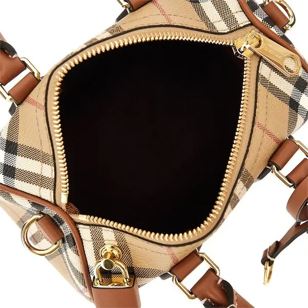 Burberry Check Coated Canvas Mini Bowling Bag