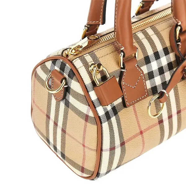 Burberry Check Coated Canvas Mini Bowling Bag