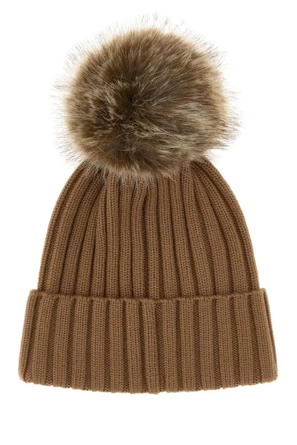 Moncler Wool Beanie Hat - Brown