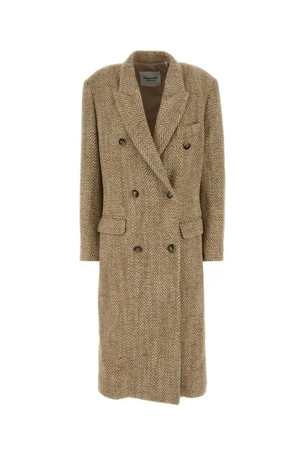Isabel Marant Étoile Melange Beige Knit Coat - Brown