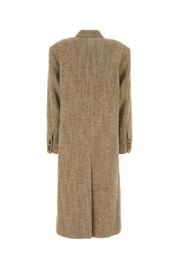 Isabel Marant Étoile Melange Beige Knit Coat - Brown