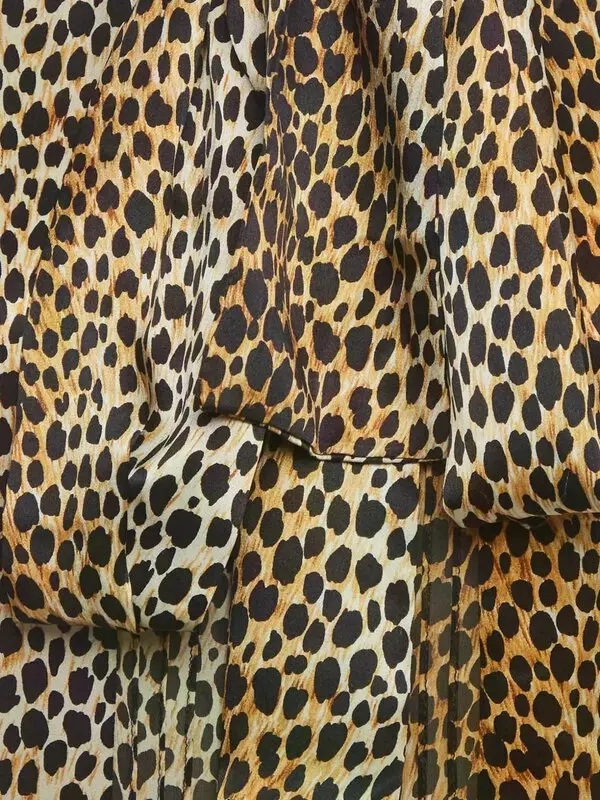 Dolce & Gabbana Leopard Print Pussy-bow Silk Top - Brown