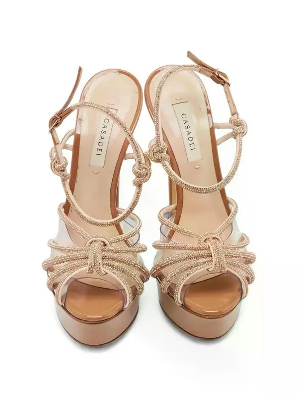 Casadei Crystal-embellished Knot Sandals