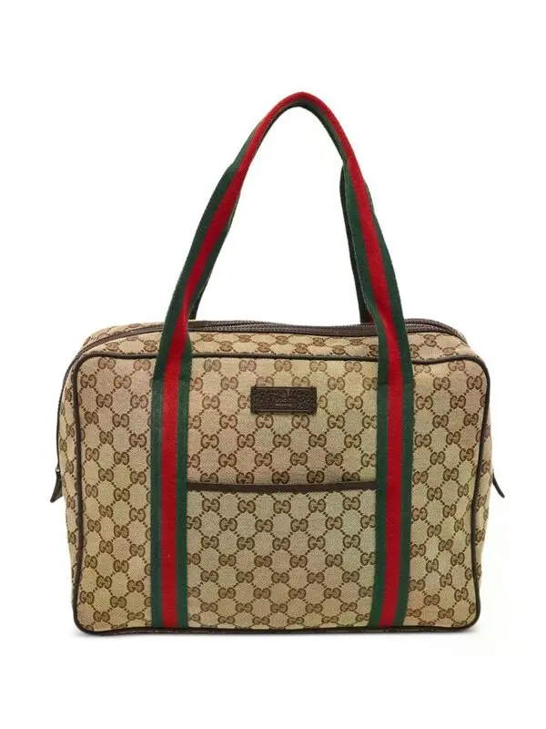 Gucci Sherry Line Gg Monogram Briefcase - Neutrals