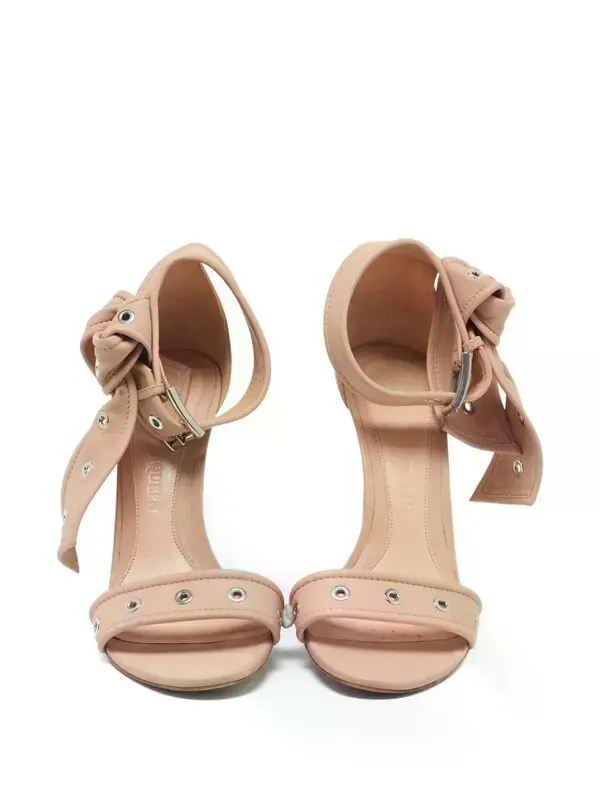 Alexander McQueen Knot-detail Open-toe Stiletto Sandals - Neutrals