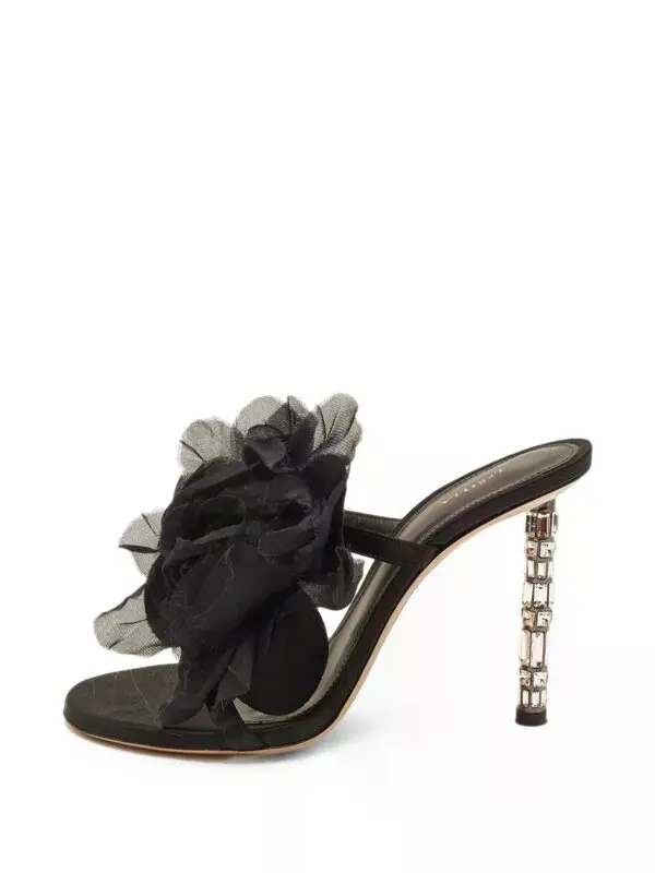 LE SILLA Floral-applique Crystal-embellished Sandals