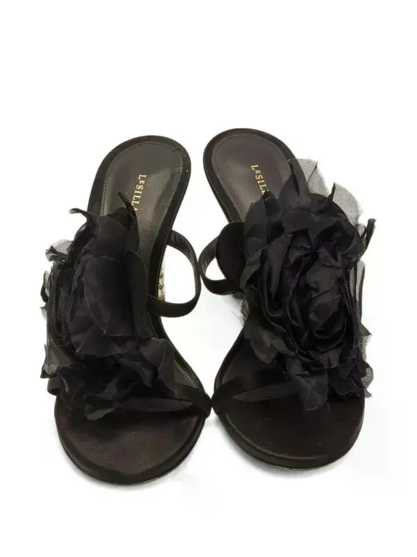 LE SILLA Floral-applique Crystal-embellished Sandals