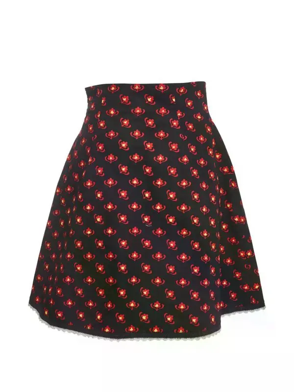 Miu Miu Floral-print Flared Mini Skirt