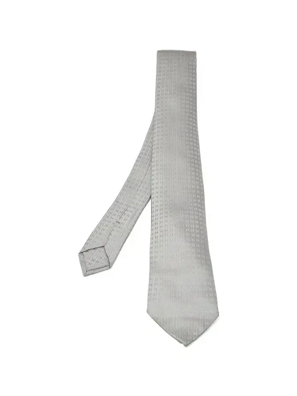 Hermès Façonnée H Monogram Jacquard Tie - Grey